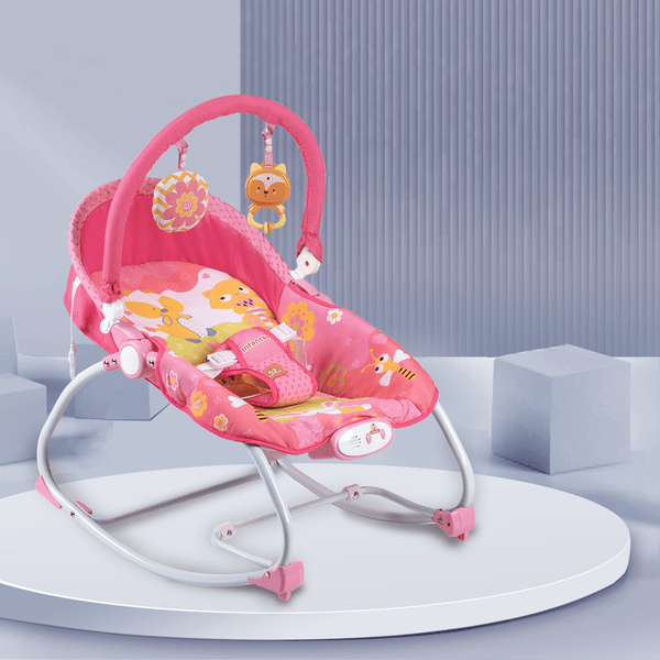 Manual Baby Rocker with Safety Harness & Mosquito Net | Infant Bouncer ...